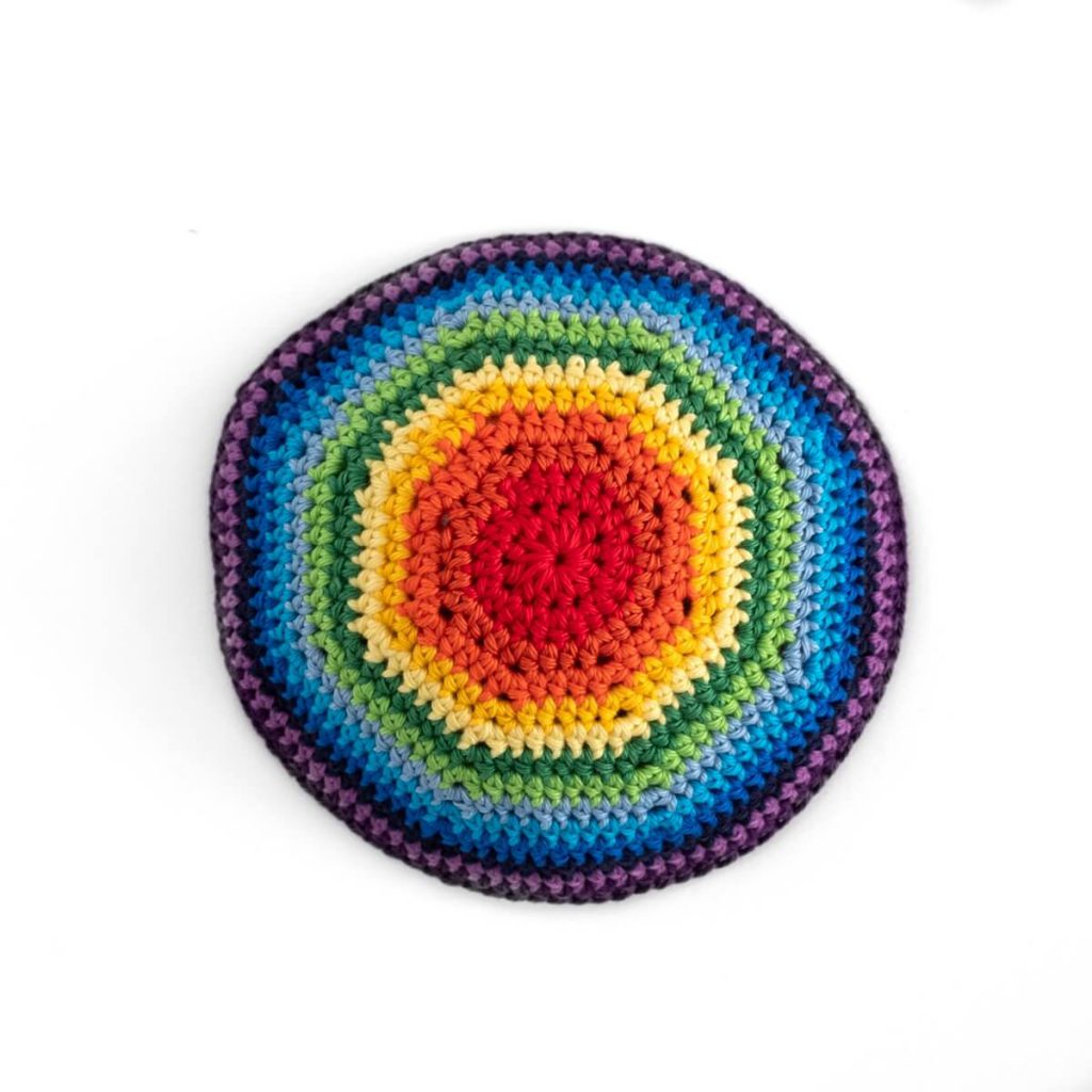 Crocheted Rainbow Kippah - Yad LaKashish