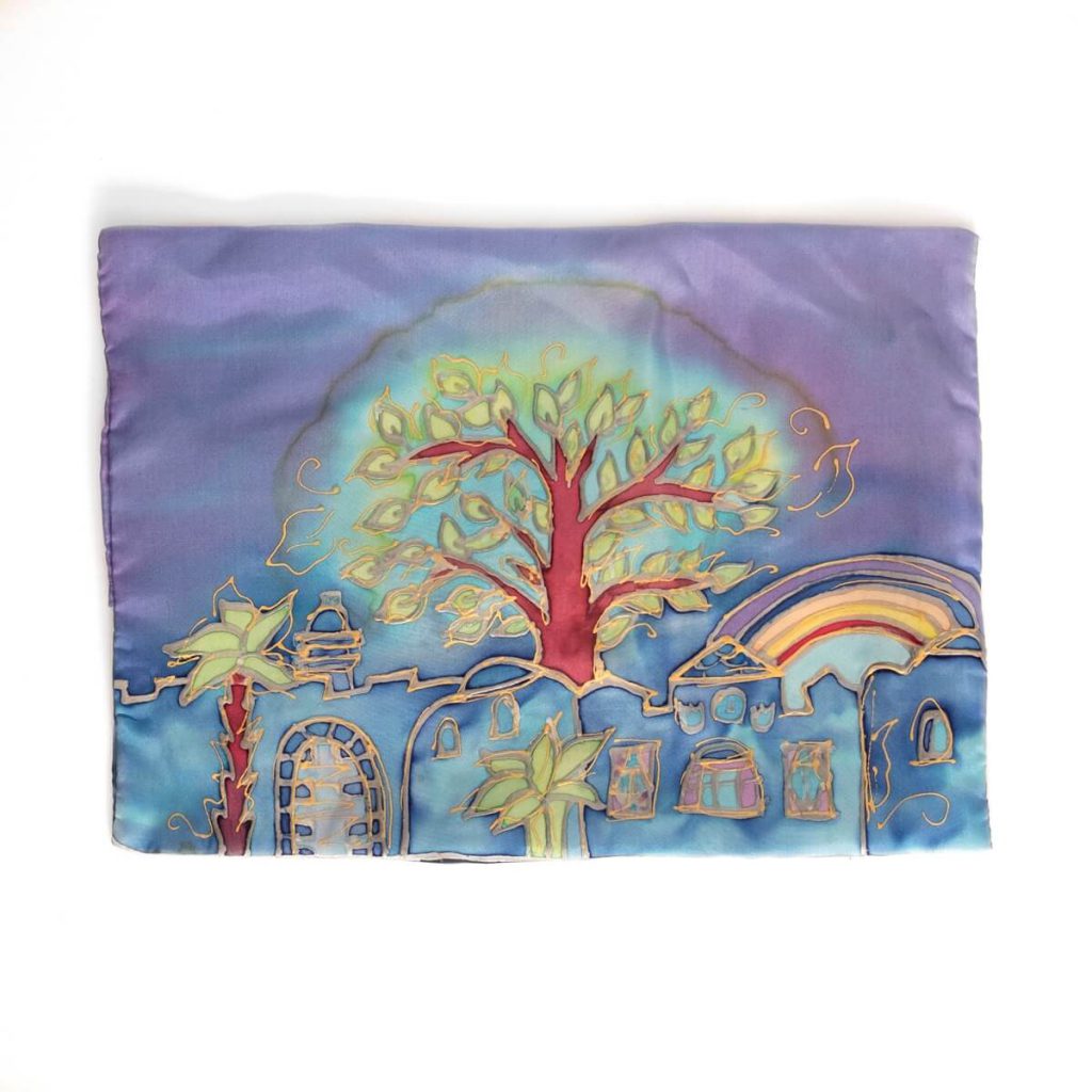 Purple Silk Tree of Life Tallit Set - Yad LaKashish