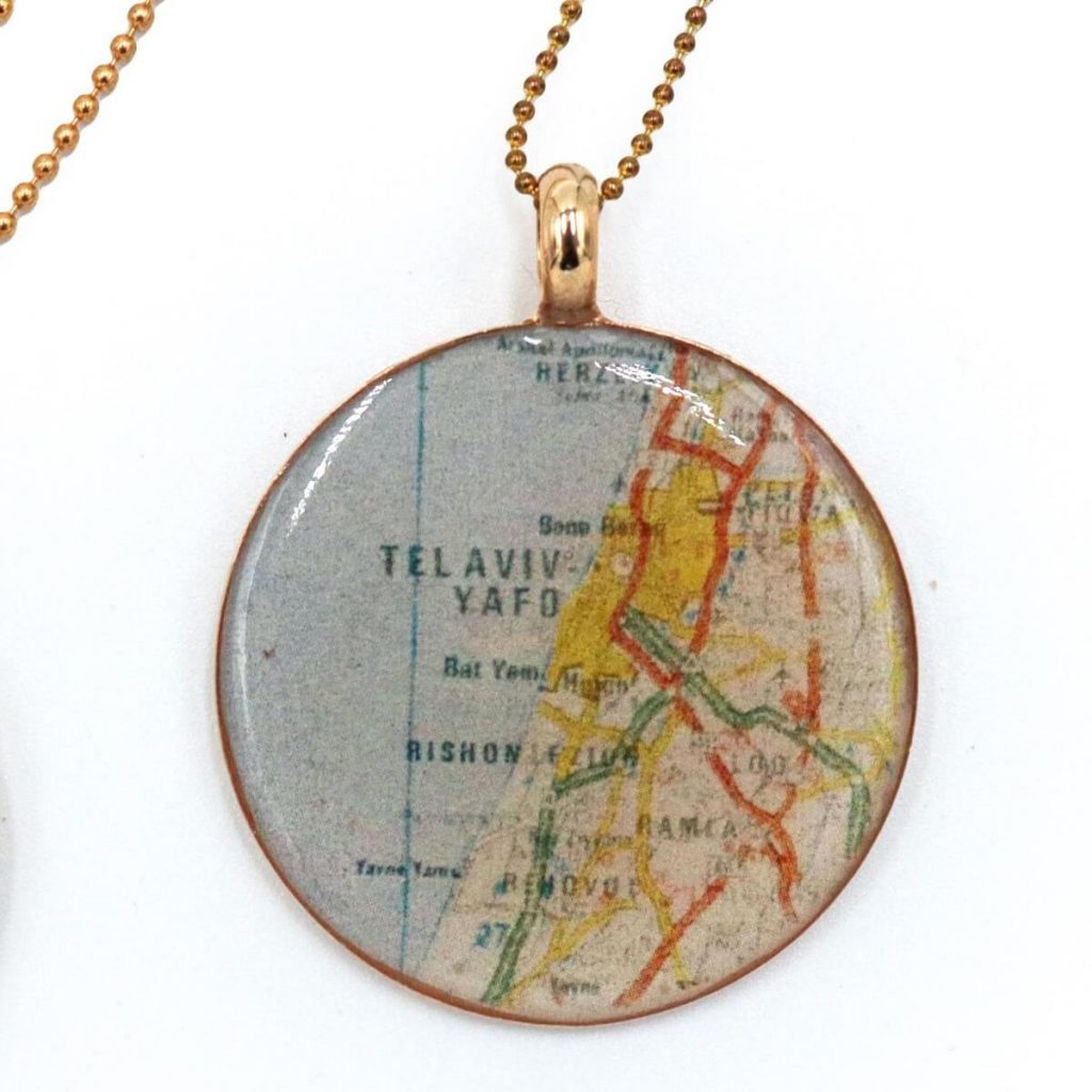 Tel Aviv Map Necklace - Yad LaKashish