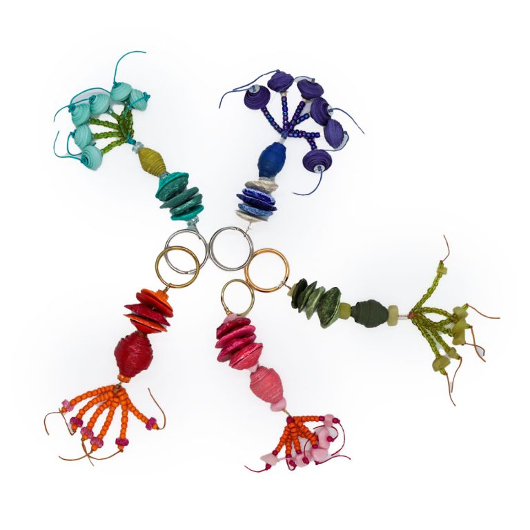 Paper Mache Jellyfish Keychain - Yad LaKashish